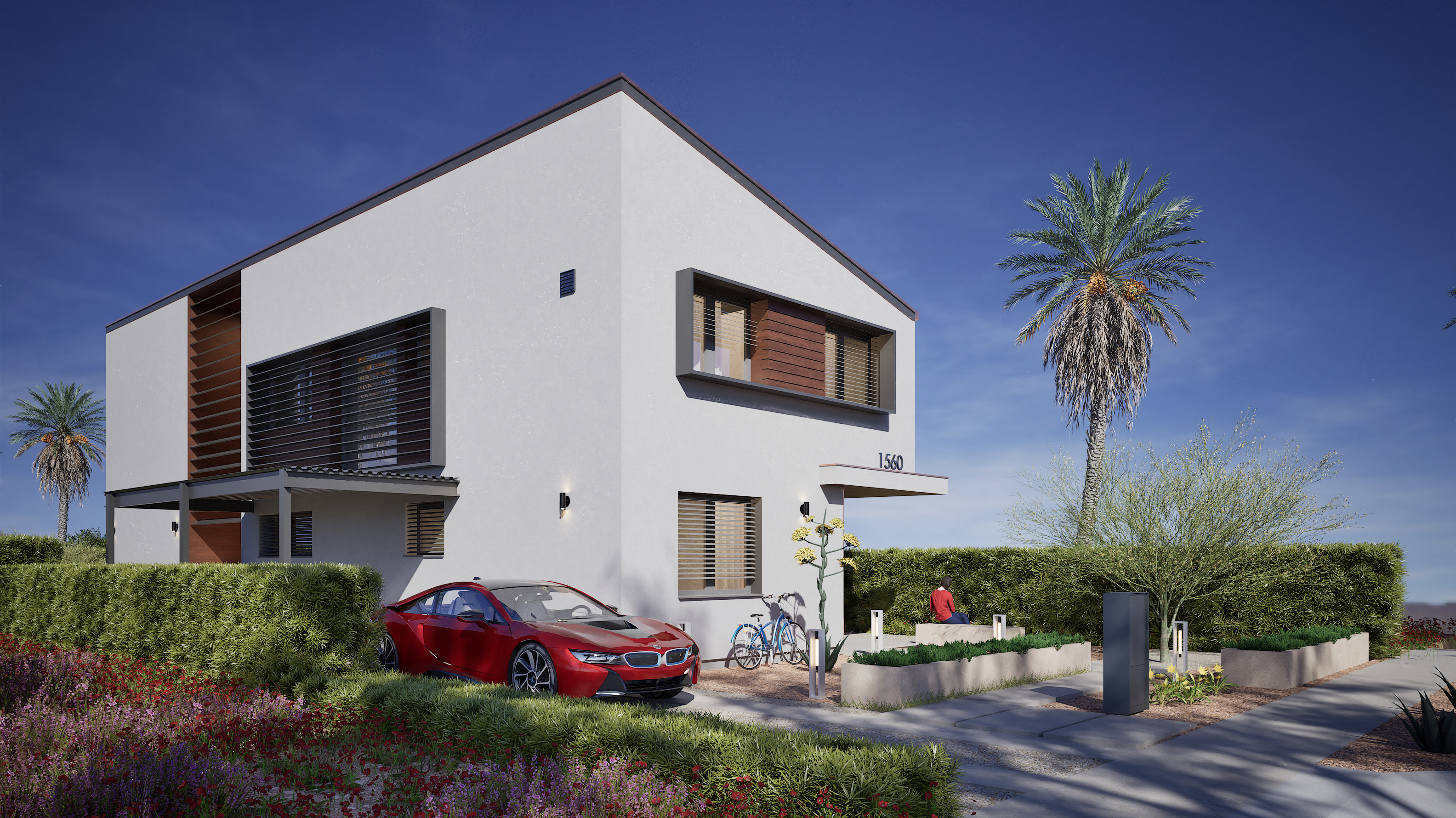 Minimalist modern house visualization
